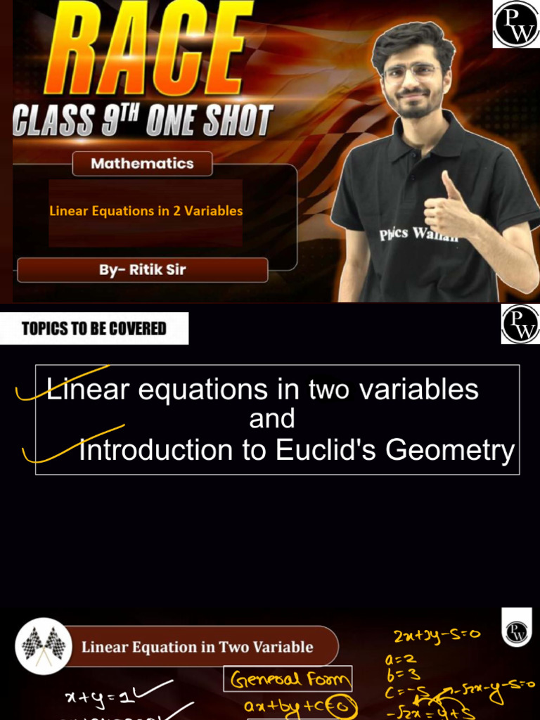 67a625961ab1fe2d4abdec65 ## Linear Equations in 2 Variables Class | PDF