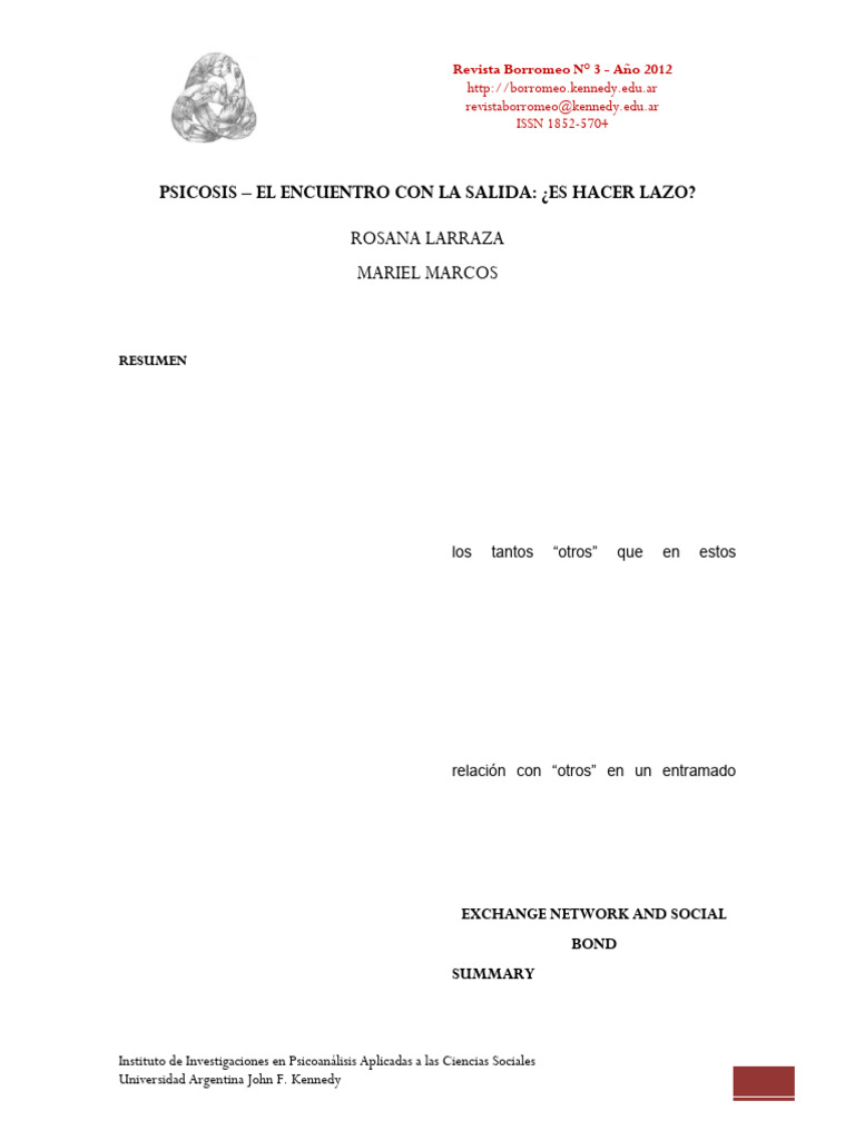 Psicosis y Lazo Social en Terapia | PDF | Psicoanálisis | Jacques Lacan