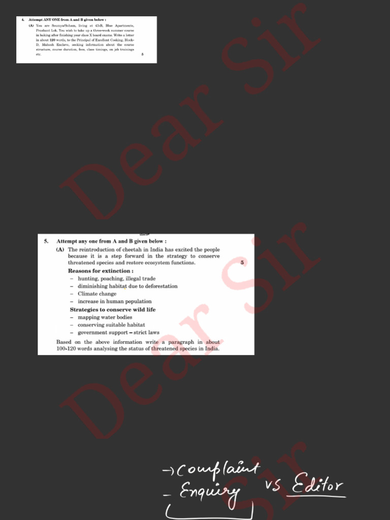 Writing Section (Letter Writing+Analytical Paragraph) | PDF