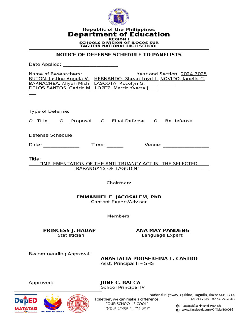 Anti Truancy - Notice For Defense | PDF