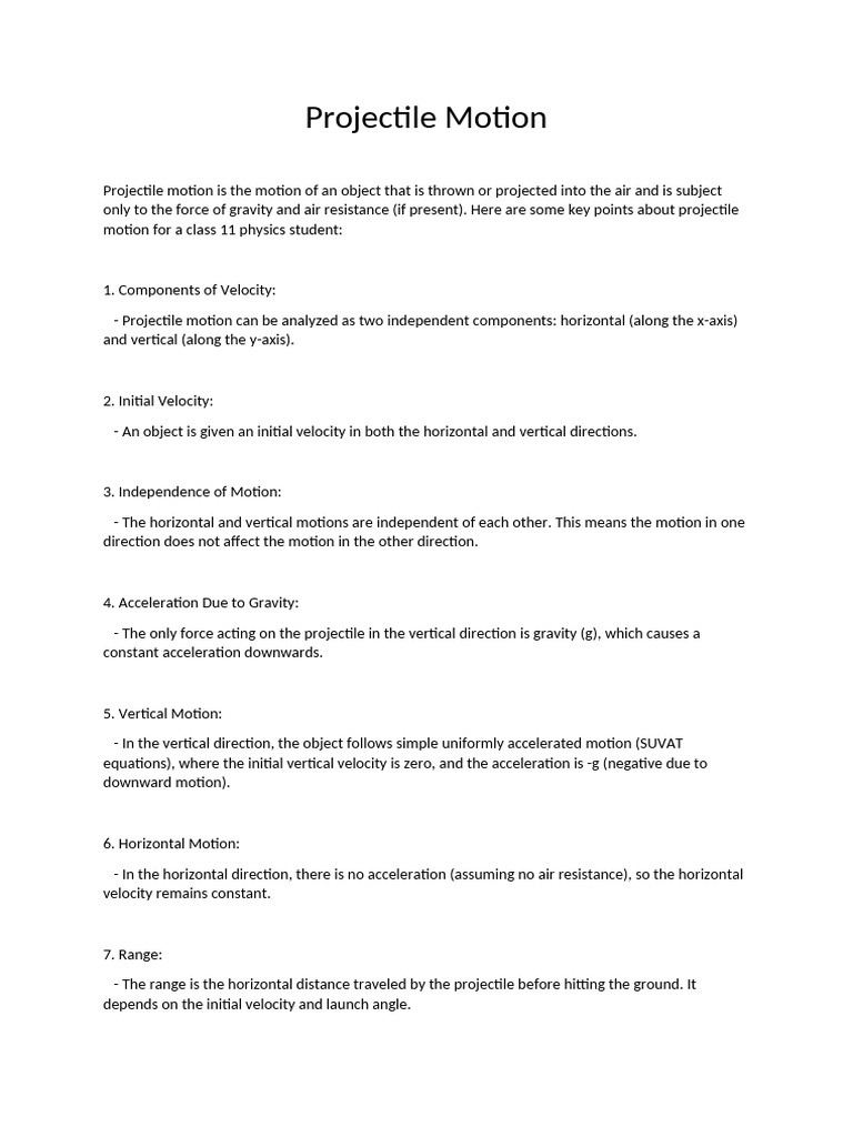 Projectile Motion | PDF | Projectiles | Dynamics (Mechanics)