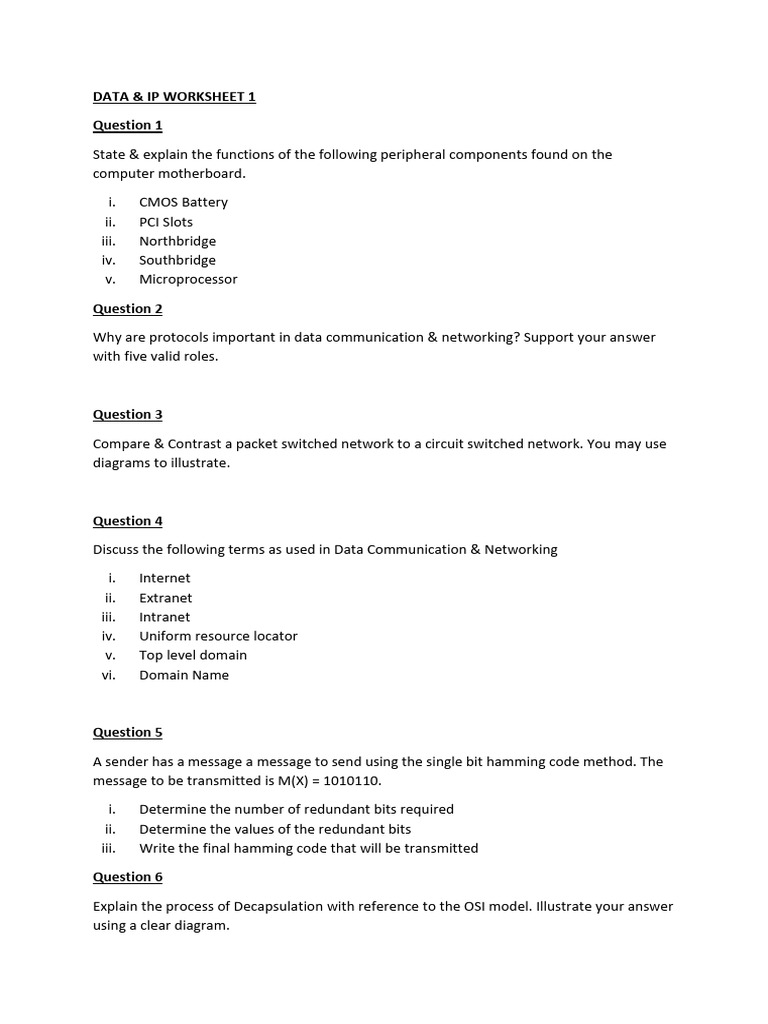 DATA WORKSHEET 1 - Copy | PDF