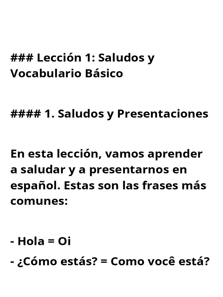 Saludos y Vocabulario en Español | PDF