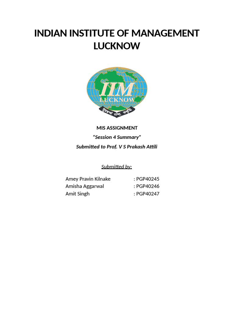 Mis Session 4 Summary Pdf Analytics Business