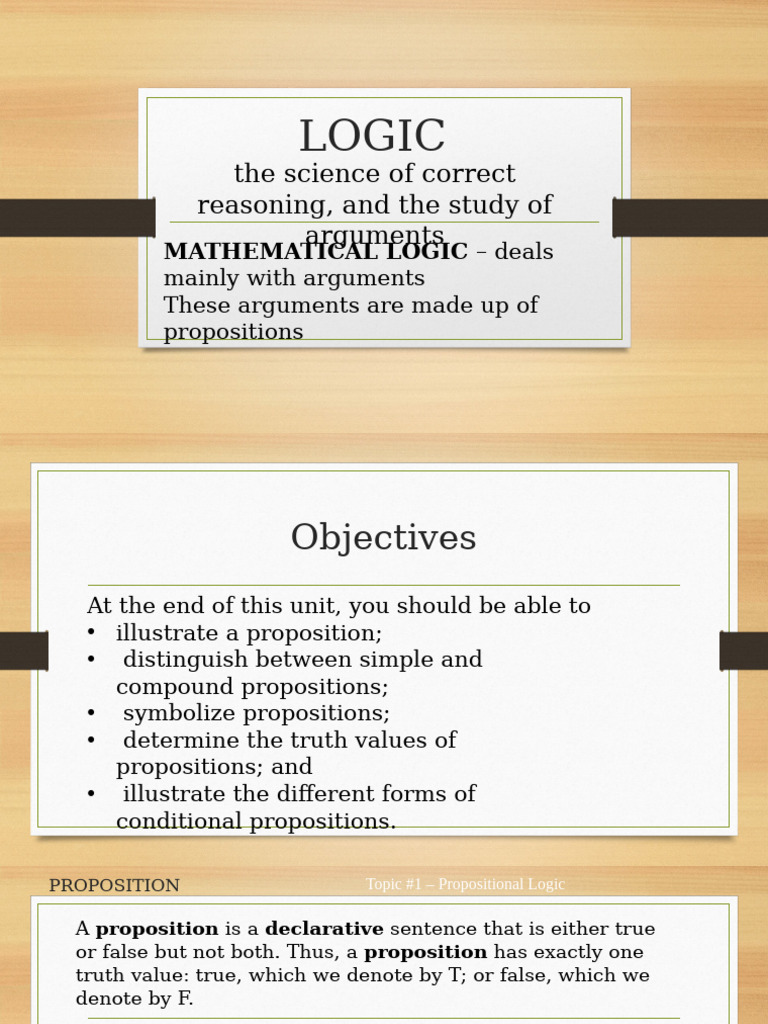 LOGIC Propositions | PDF | If And Only If | Logic