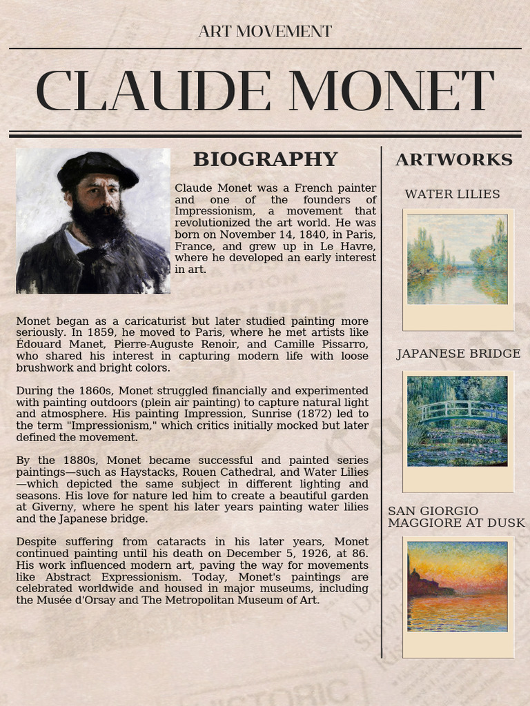 Black Vintage Newspaper Birthday Party Poster | PDF | Claude Monet ...