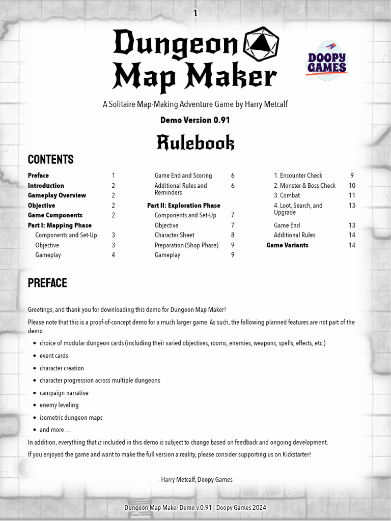 Dungeon Map Maker Demo Overview | PDF | Role Playing Games | Tabletop Games