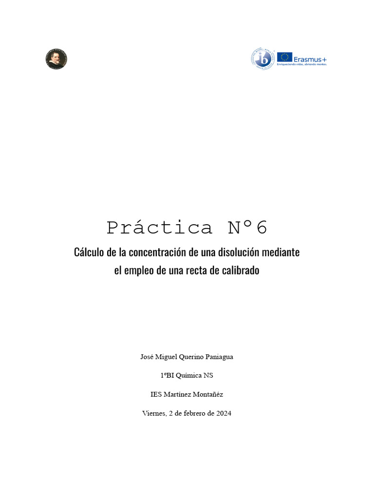 Práctica 6 - Cálculo de La Concentración de Una Disolución Mediante El ...