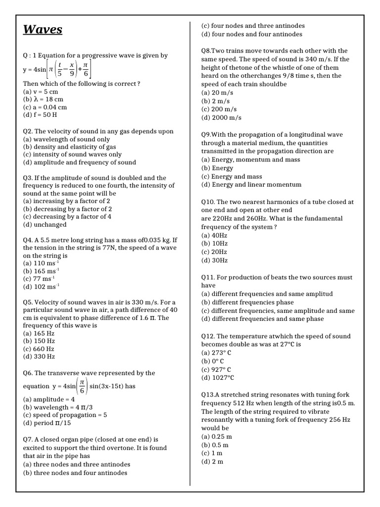 Waves final | PDF | Waves | Sound
