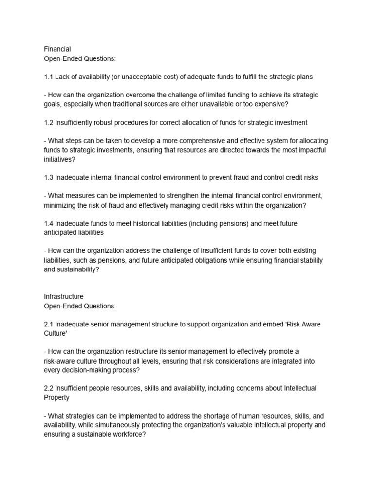 Open-ended-questions | PDF | Supply Chain | Governance