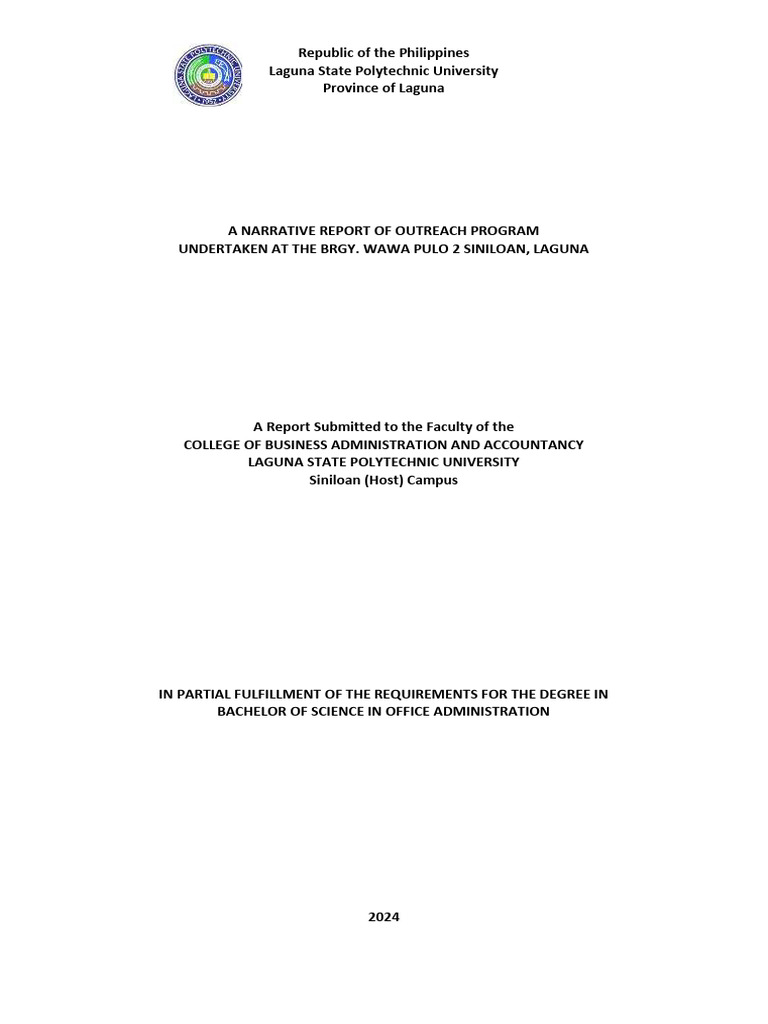 NARRATIVE REPORT _ OUTREACH (2) | PDF