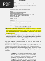 Speech Writing Class11 Notes | PDF