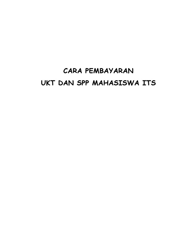 Cara Pembayaran Ukt SPP Its Fix | PDF
