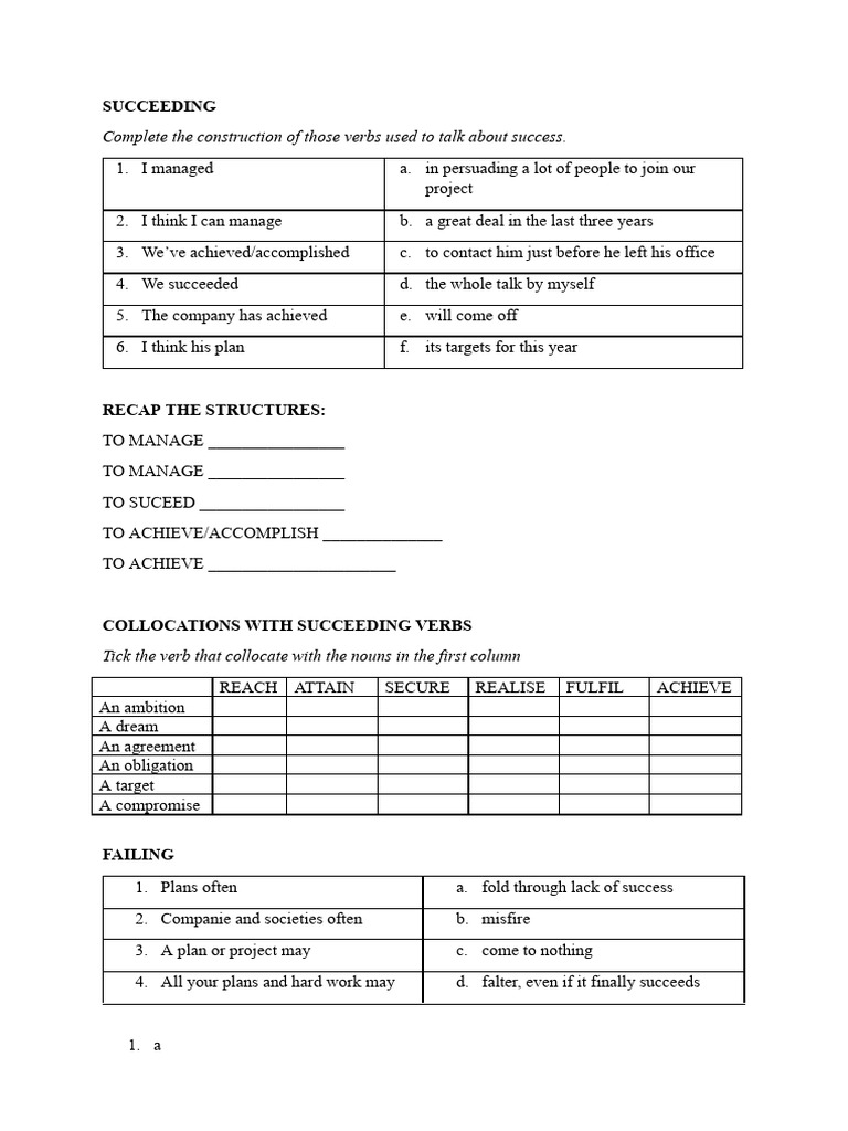 Vocabulary-Success-Failure Ex | PDF | Adverb | Adjective