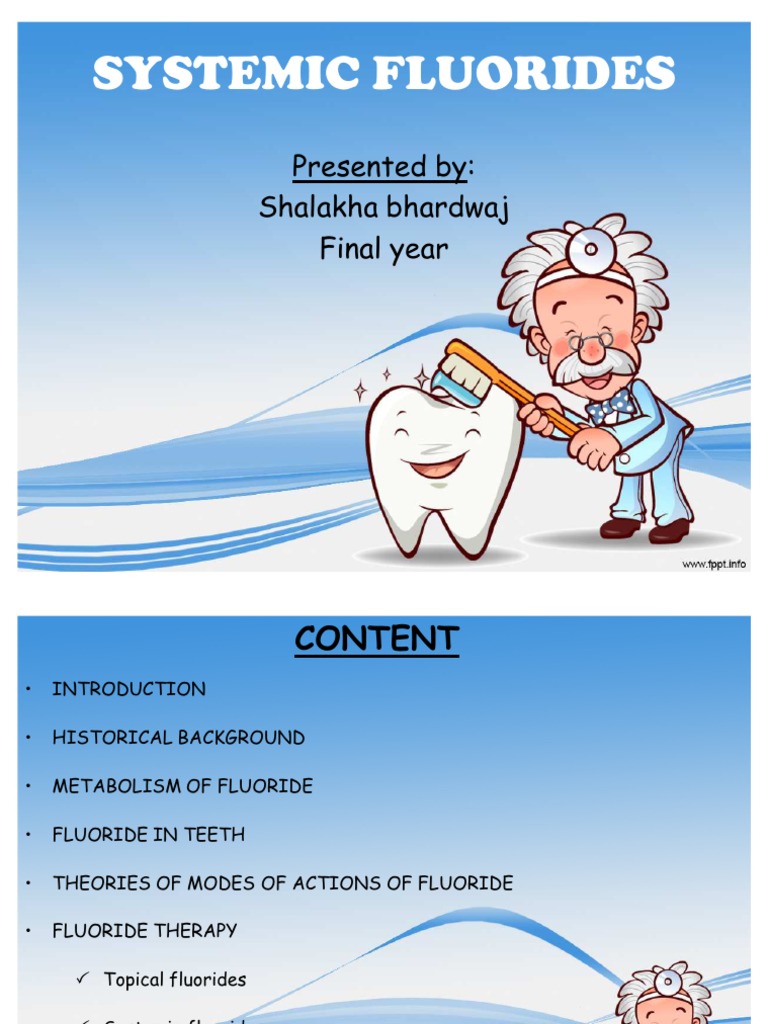 Systemic Fluorides | PDF | Fluoride | Tooth Enamel