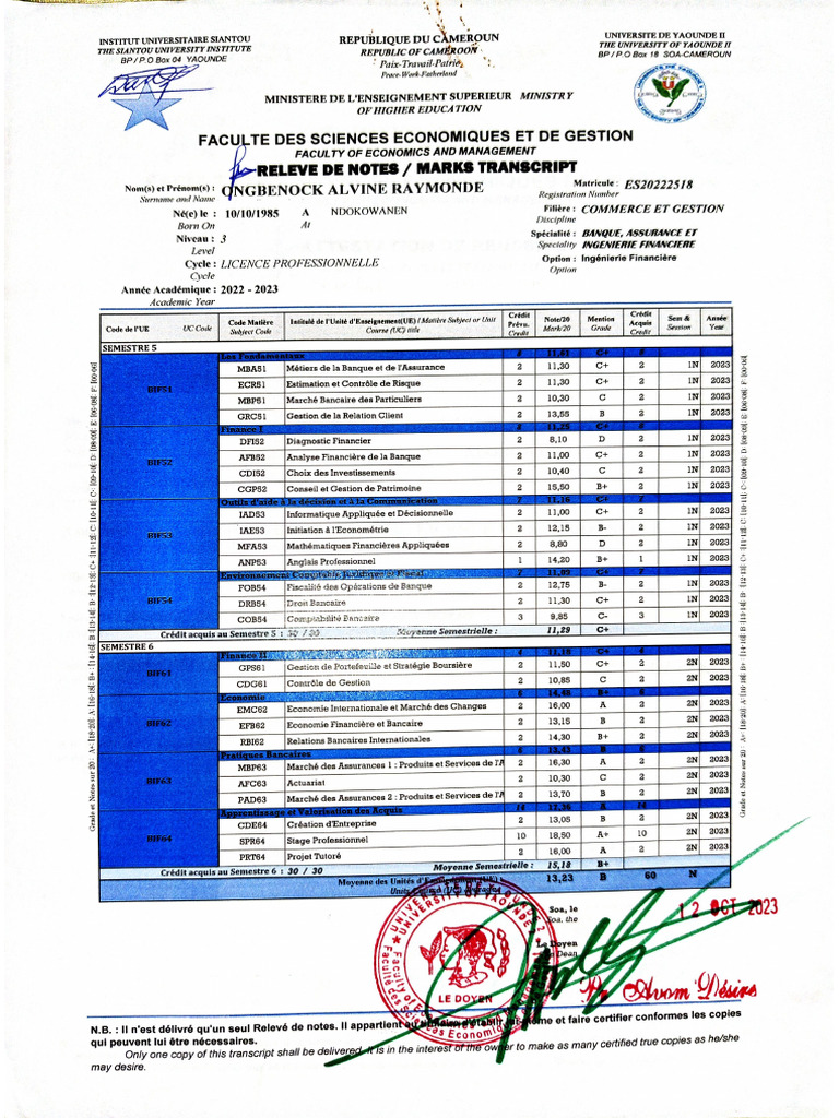 Attestation Licence Mme | PDF