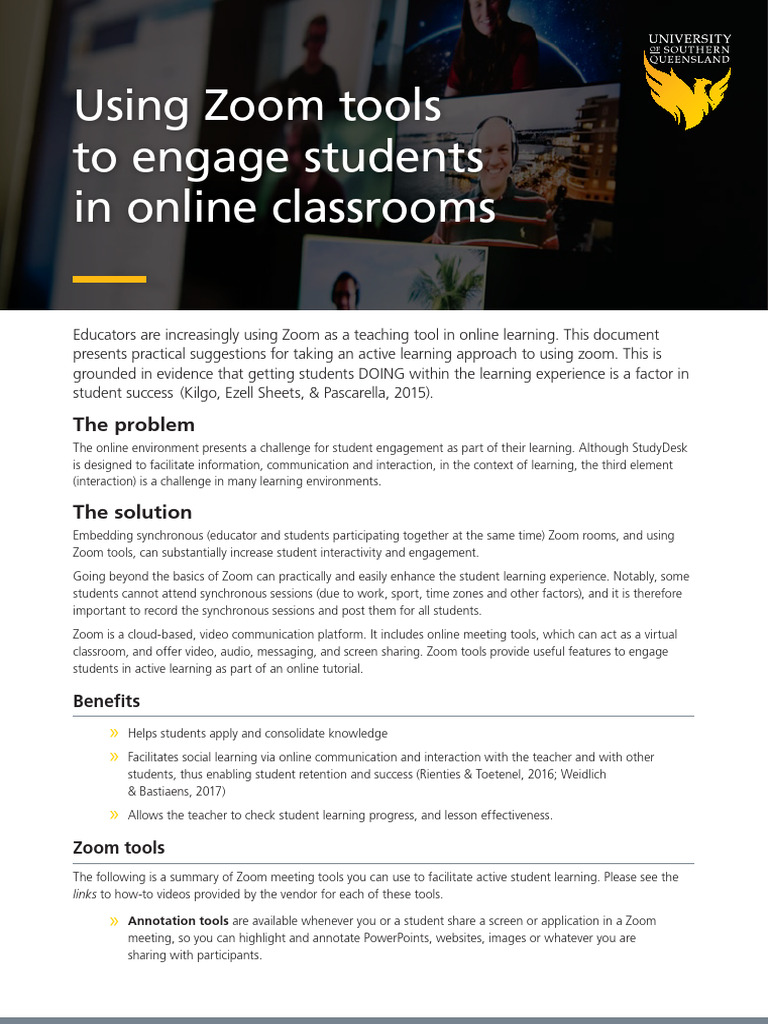 Using Zoom Tools To Engage Students Online | PDF | Learning | Teachers