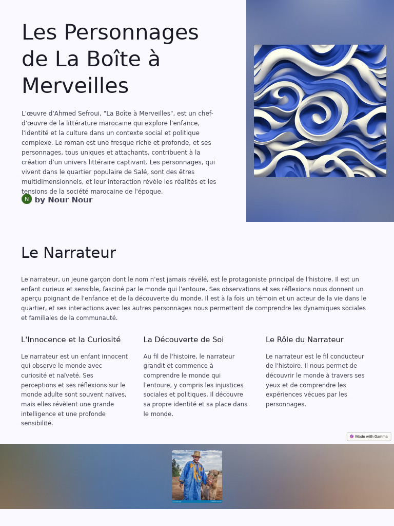 Les Personnages de La Boite a Merveilles | PDF | Amour