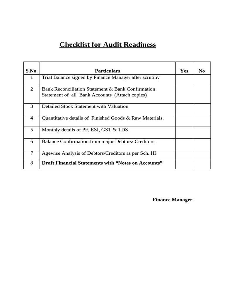Checklist for Audit Readiness 2022-23 | PDF
