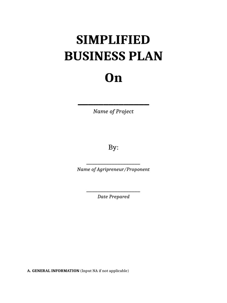 Simple Business Plan Format | PDF | Supply Chain | Financial Ratio