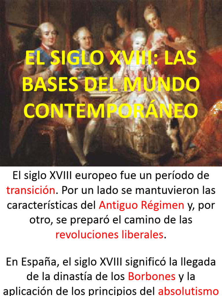 El Siglo Xviii | PDF | Era de iluminacion | Imperio español