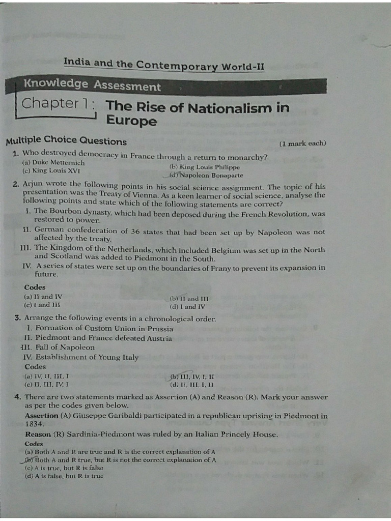 Knowledge Assessment History | PDF