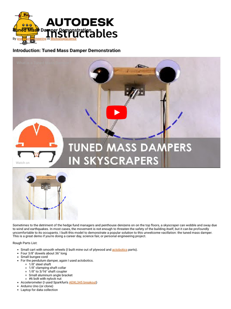 Tuned Mass Damper Demonstration - 3 Steps (With Pictures ...