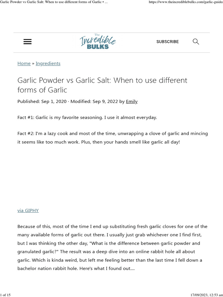 Garlic Powder Vs Garlic Salt - When To Use Different Forms of Garlic ...