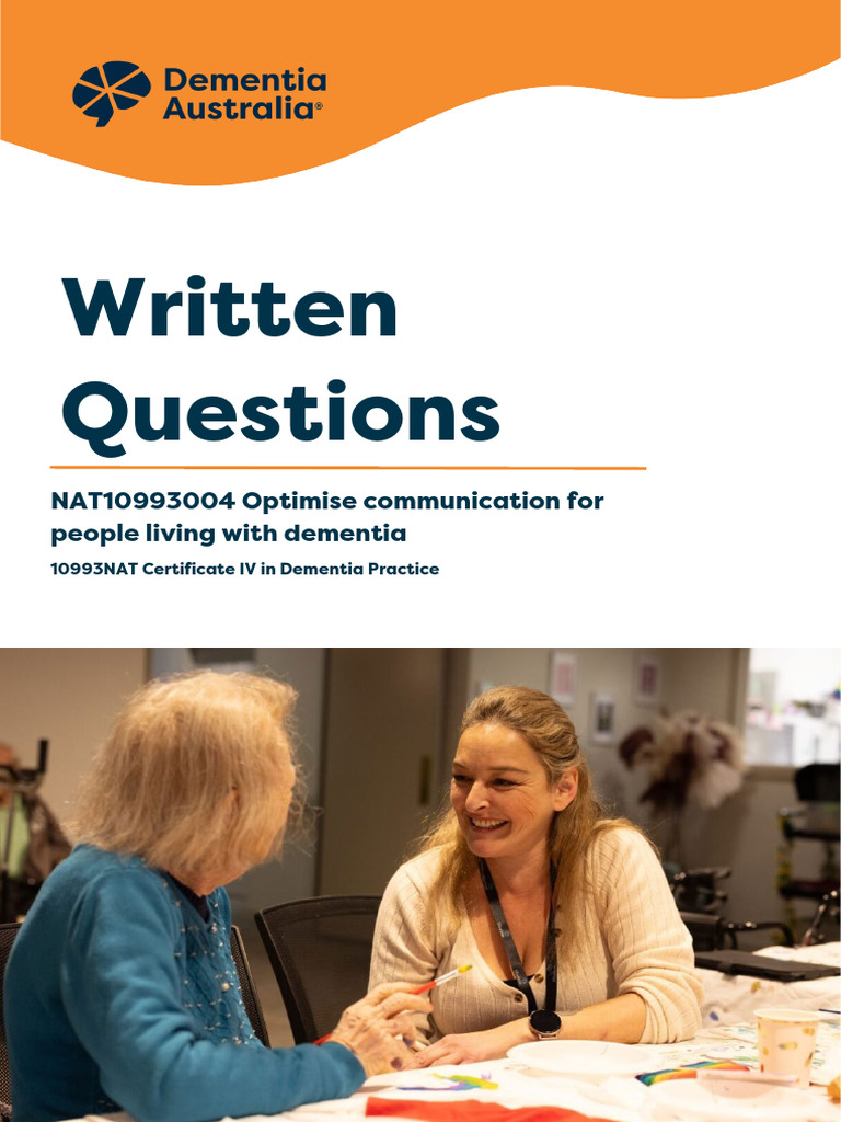 NAT10993004 Written Questions V3 PDF | PDF | Speech | Dementia