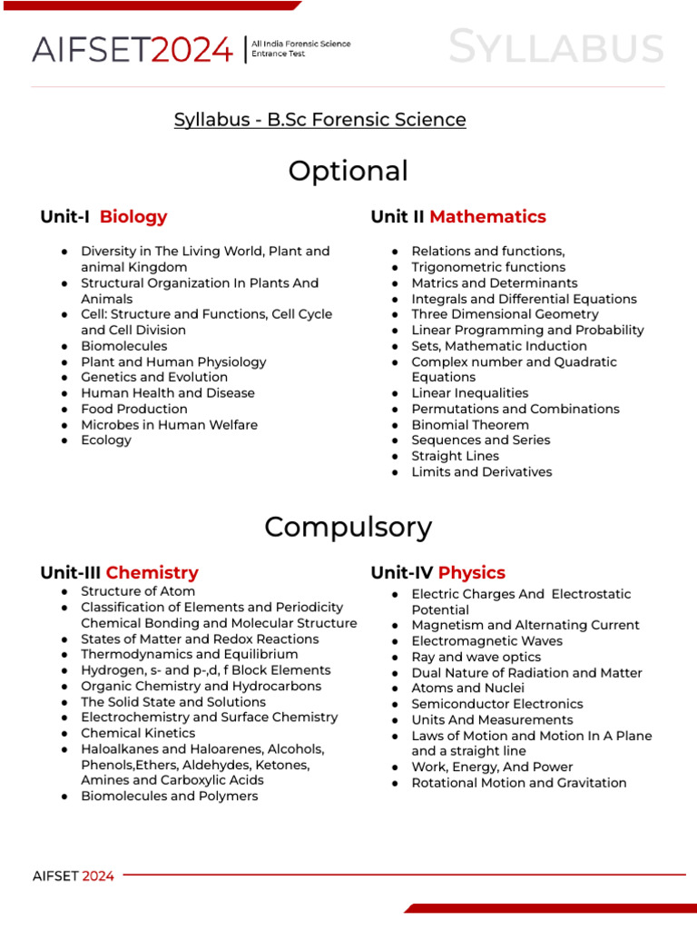 B.Sc Forensic Science Syllabus Overview | PDF | Chemistry | Physical ...