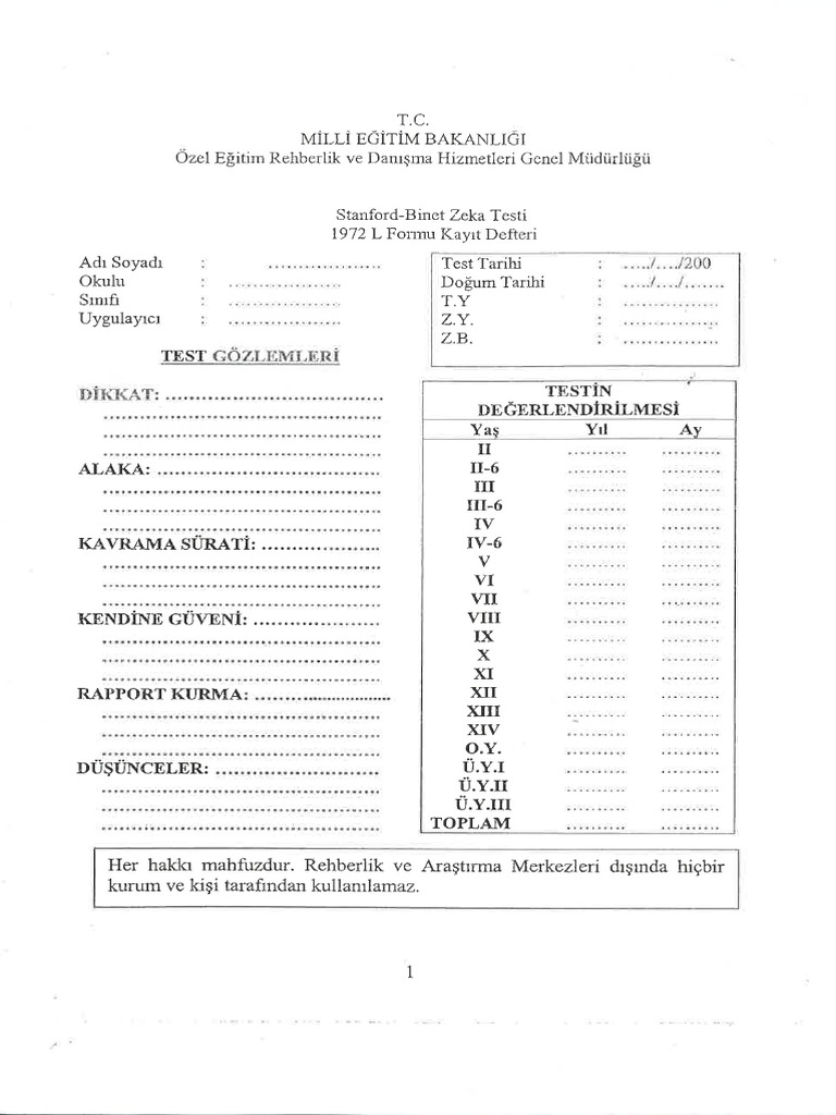 S-B L Formu MEB Cevap Kağıdı | PDF