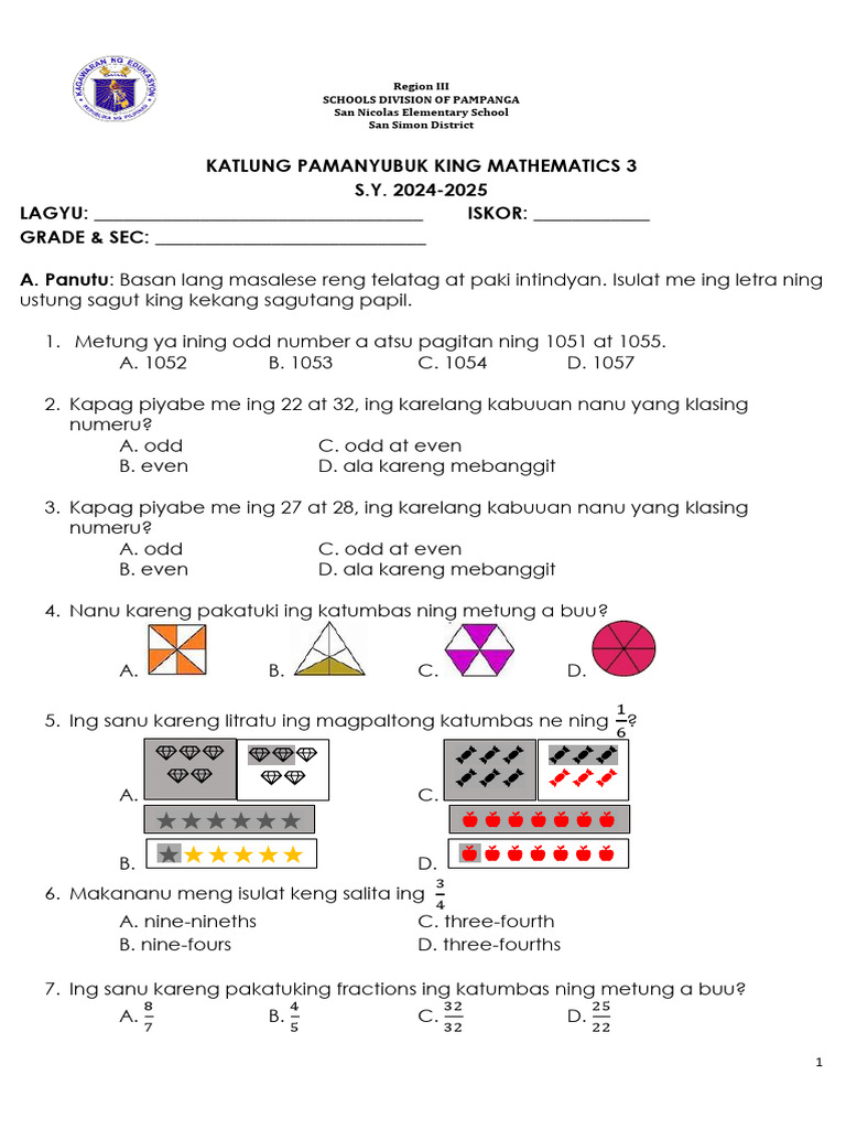 3rd PT in Math 3 | PDF | Mathematics