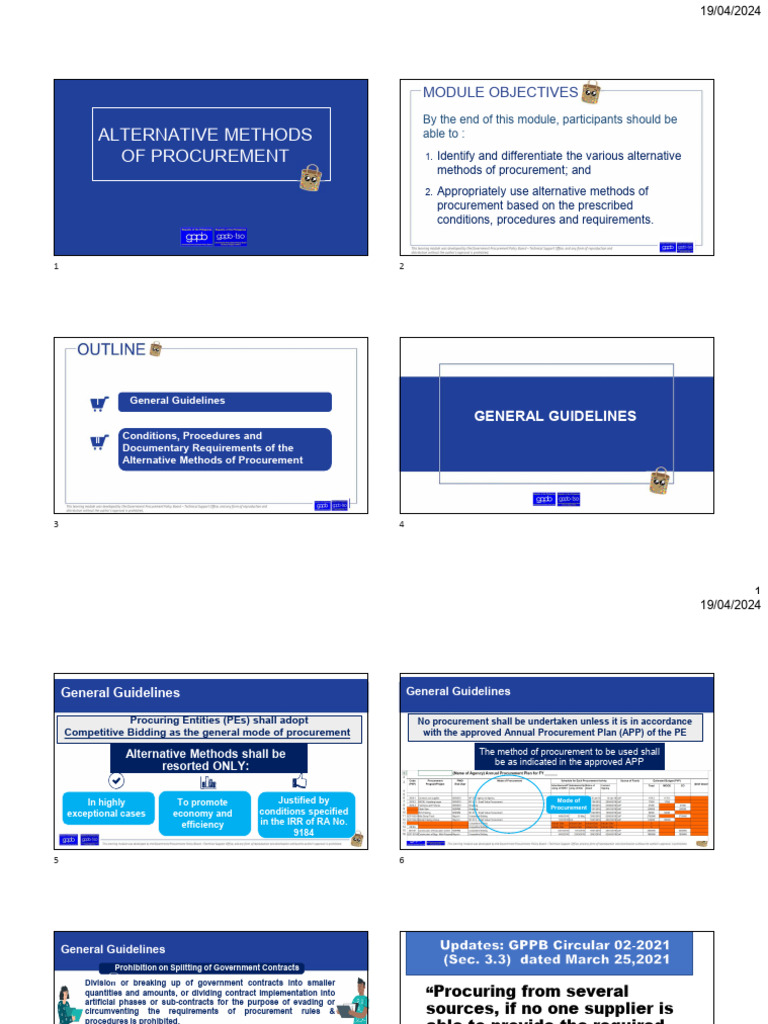 Day 3 Alternative Methods of Procurement | PDF | Procurement