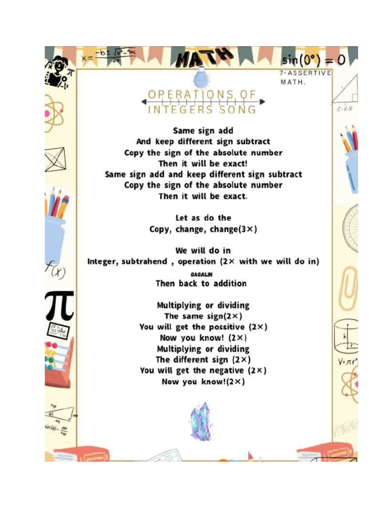 Integers Pdf