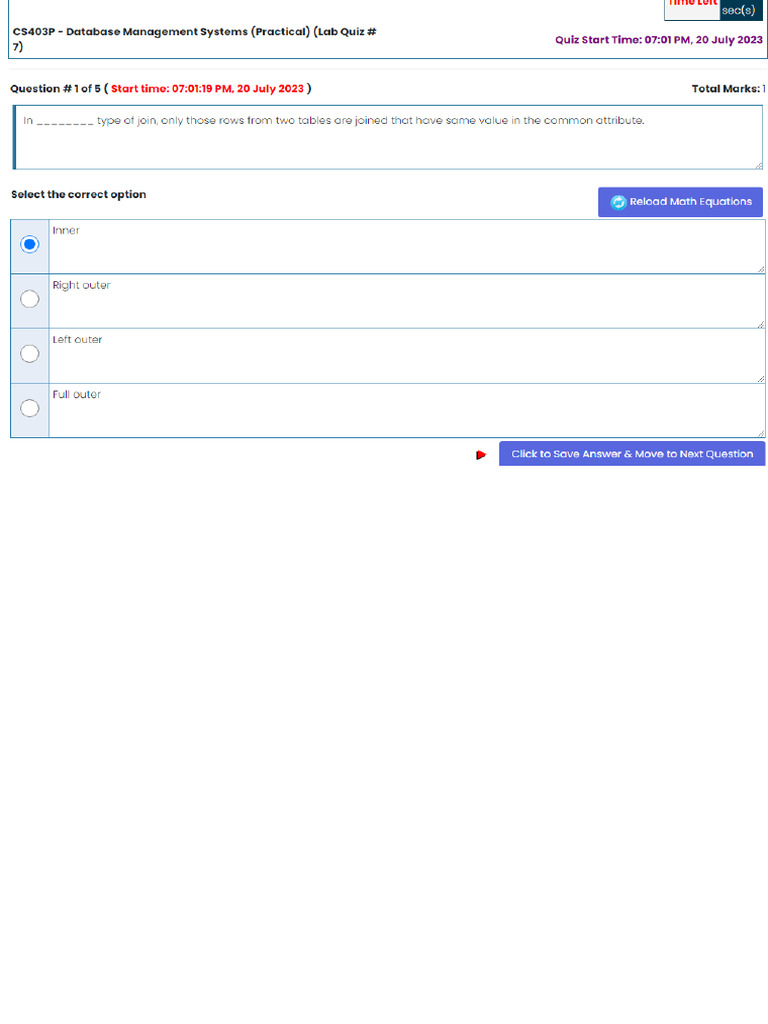 Cs403P Lab Quiz#7 | PDF