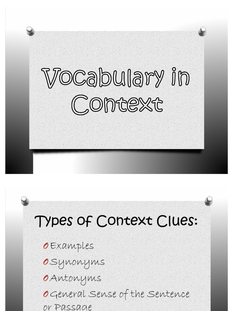 Vocabulary in Context Analysis | PDF