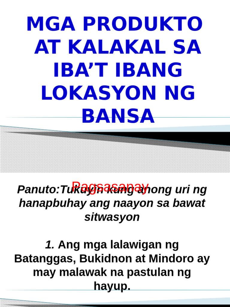 Aralin 2 Mga - Produkto - at - Kalakal - Sa - Iba - T - Ibang ...