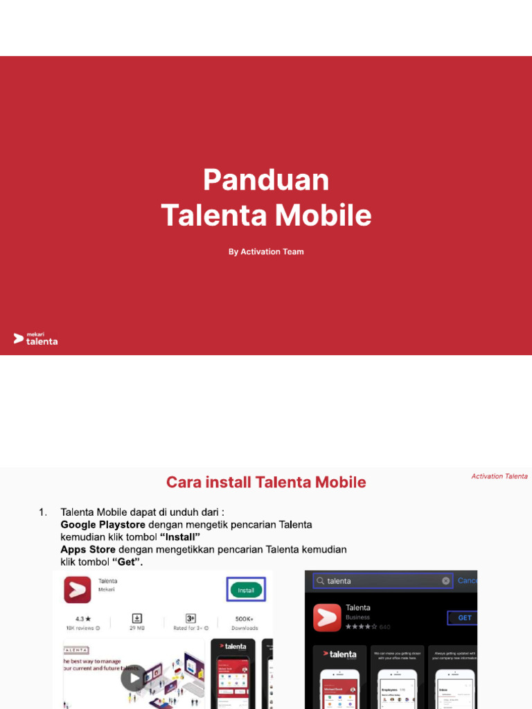 Talenta Mobile Guide | PDF