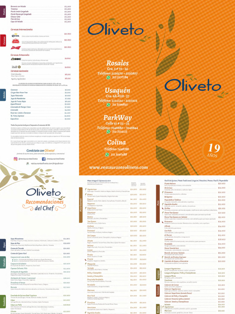 Menu Oliveto FEB2021 Reducido | PDF