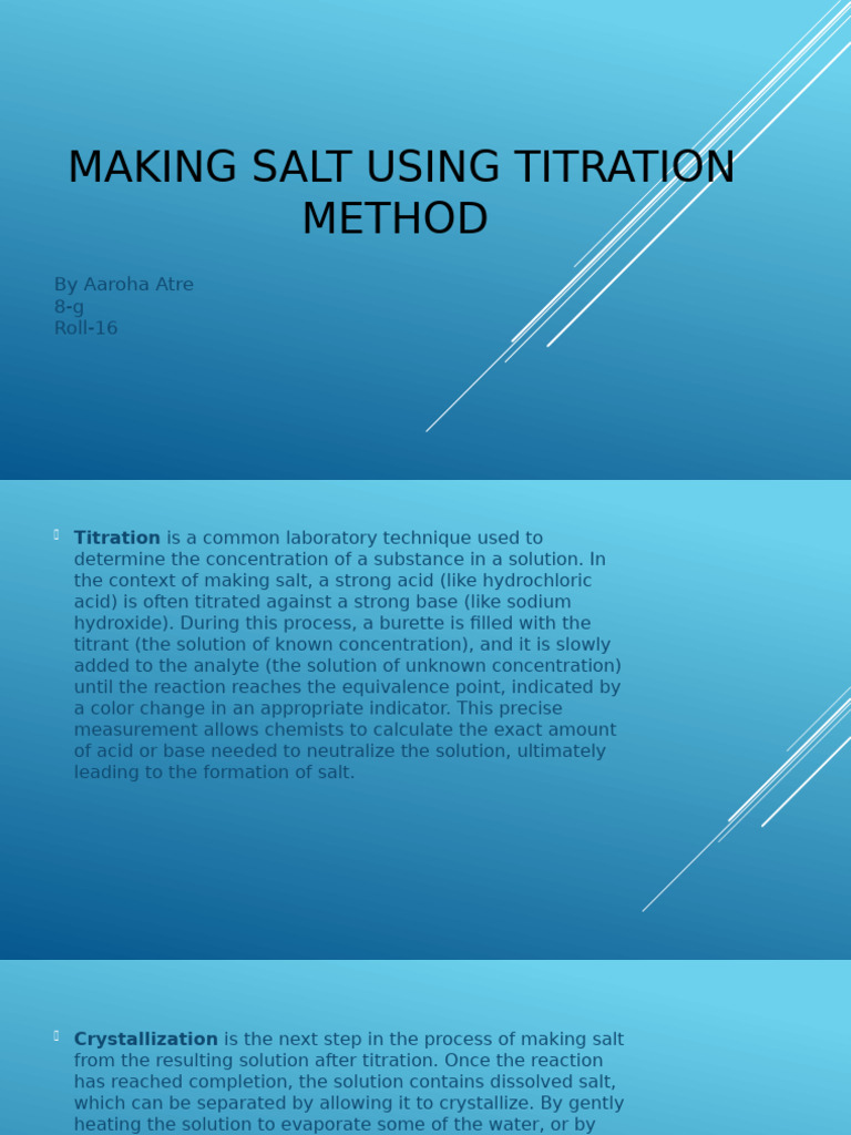 Making Salt Using Titration Method | PDF