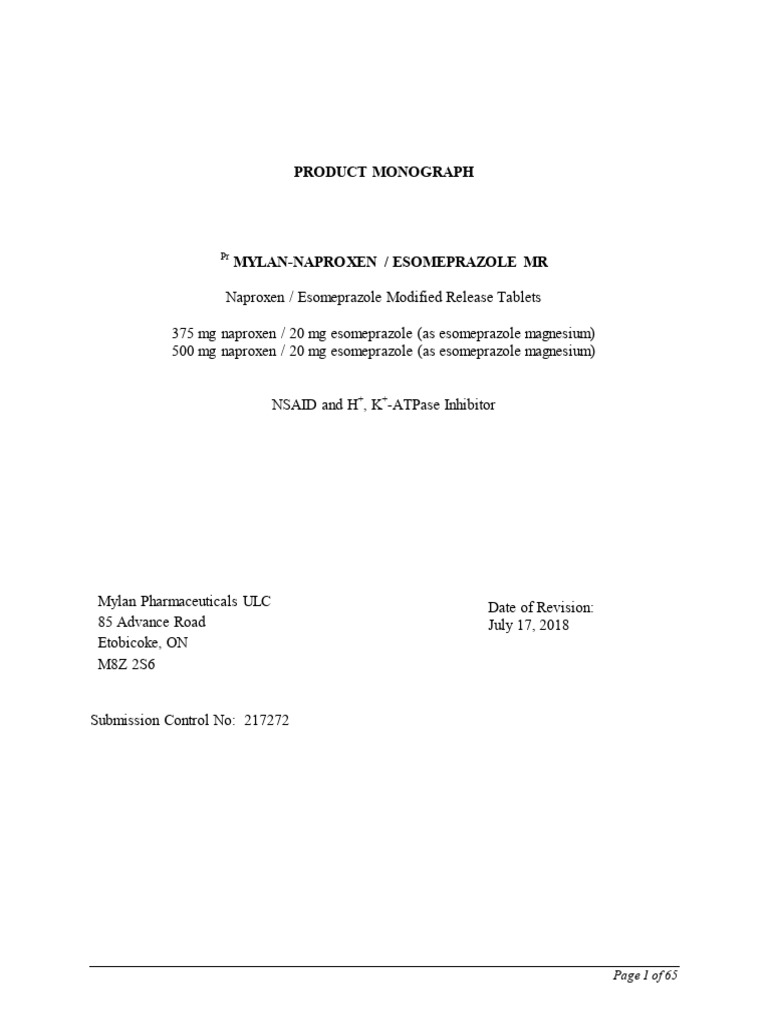 Product Monograph: Page 1 of 65 | PDF | Nonsteroidal Anti Inflammatory ...