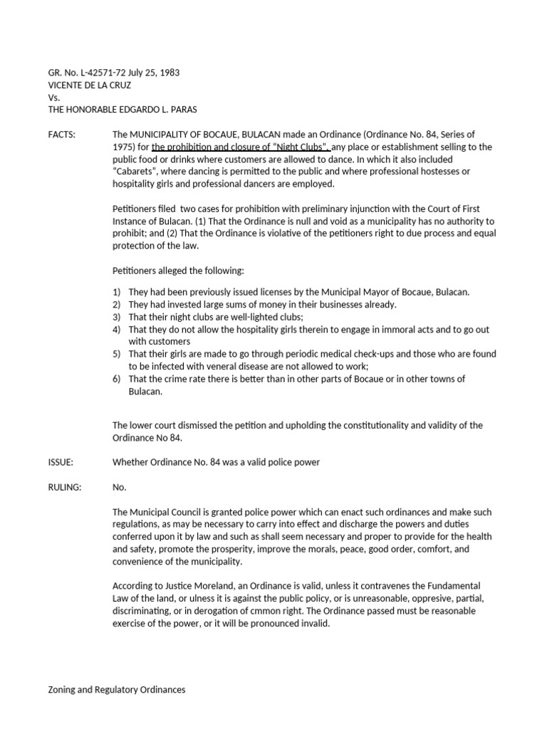 1.10 Dela Cruz Vs Paras CASE DIGEST | PDF | Justice | Crime & Violence