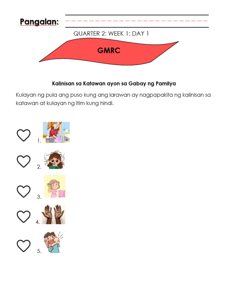 Worksheet GMRC Q2 Week1 | PDF