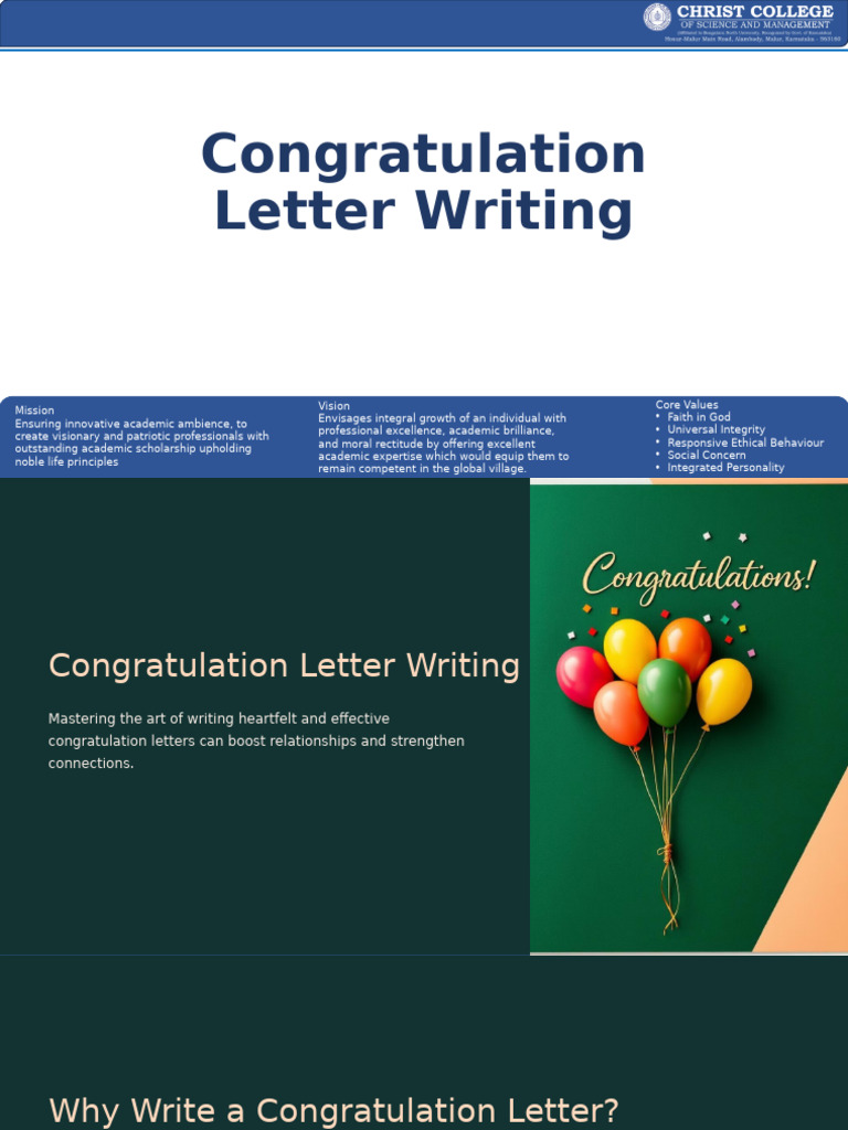 Writing Effective Congratulatory Letters | PDF | Social Psychology