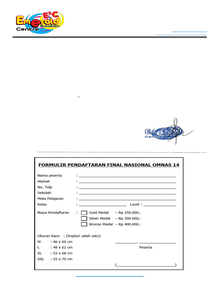 Jawa Tengah - Surat Final Nasional OMNAS-14 2025 | PDF