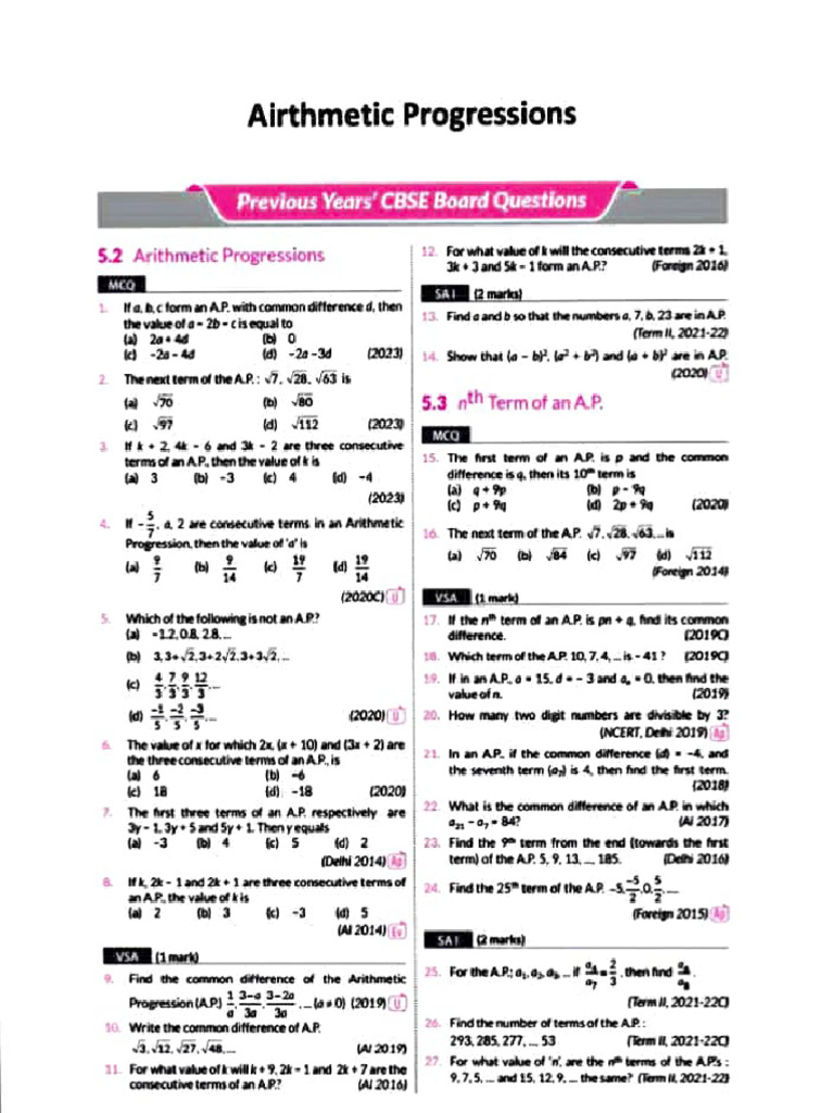 Arithmetic Progressions Guide | PDF