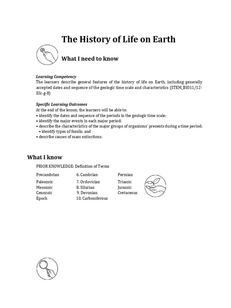 History of Life on Earth Overview | PDF | Geologic Time Scale | Fossil