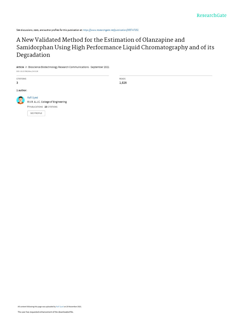 Galleyproof 38 New Validated Method For The Estimation | PDF | High Performance Liquid ...