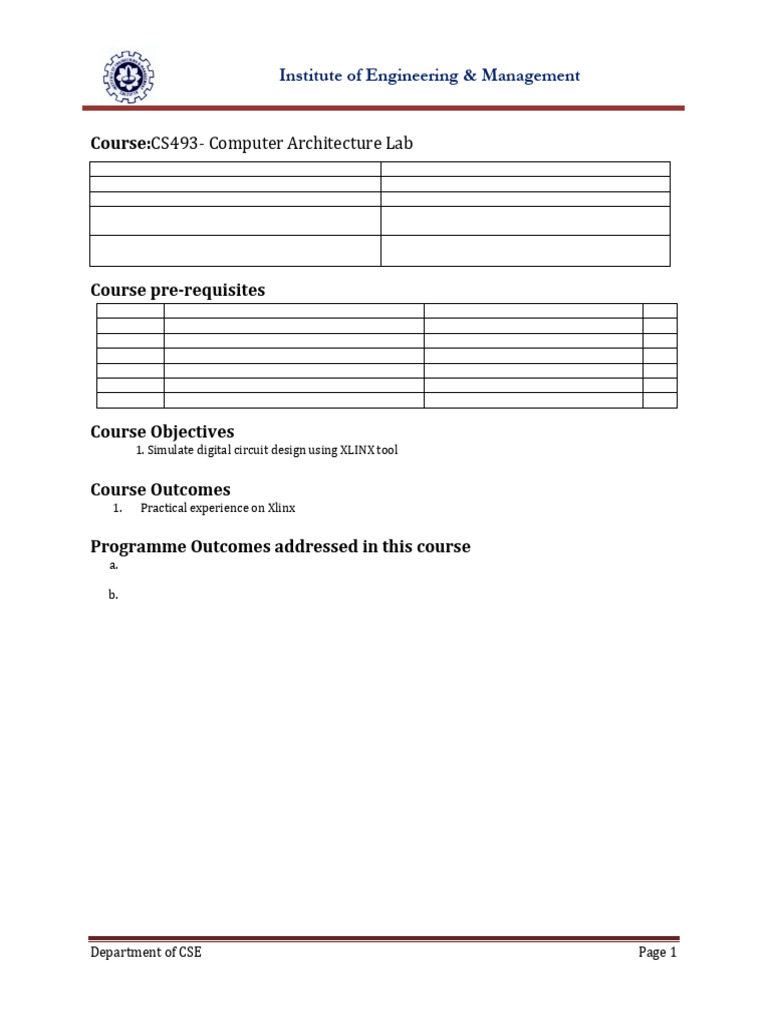 CS493 Computer Architecture Lab | PDF | Hardware Description Language | Electronic Design