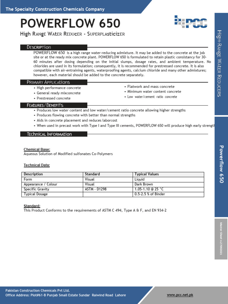 6-Powerflow-650-1 | PDF | Concrete | Cement